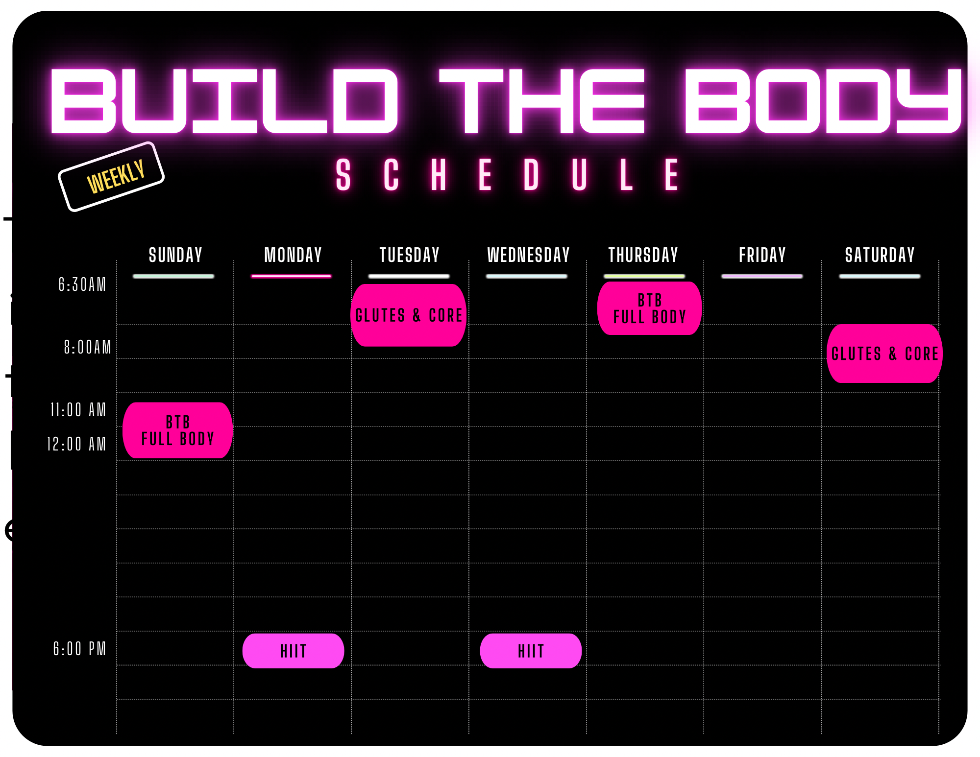 neon glow pink yellow green blue gym schedule-1 – Galswhofit.com